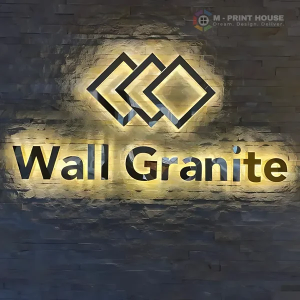 3D Gold-Plated Signage UAE | M Print House