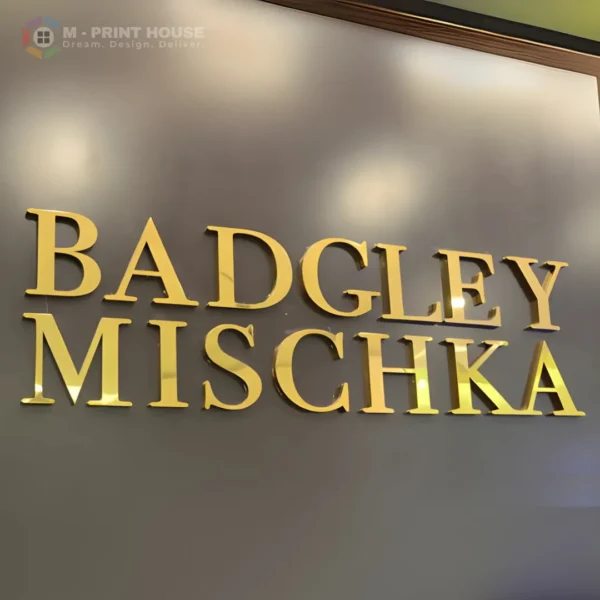 3D Gold-Plated Signage UAE | M Print House