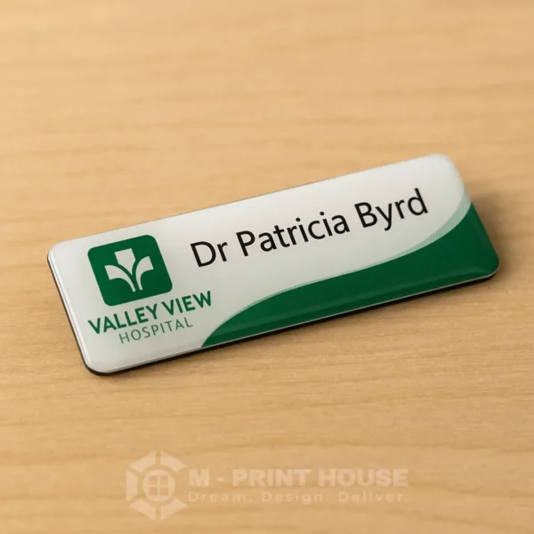 Dome Name Badges Dubai | 3D Epoxy Staff Badges UAE | M Print House