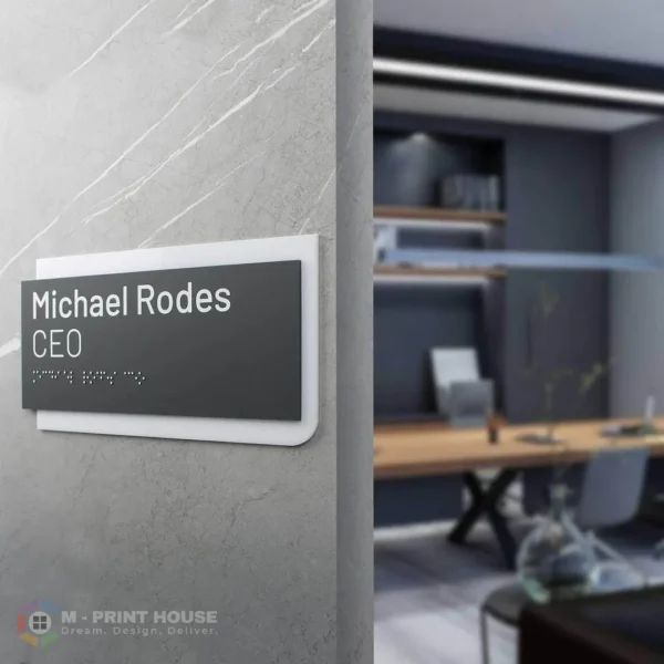 Custom Office Door Signage UAE | M Print House Dubai