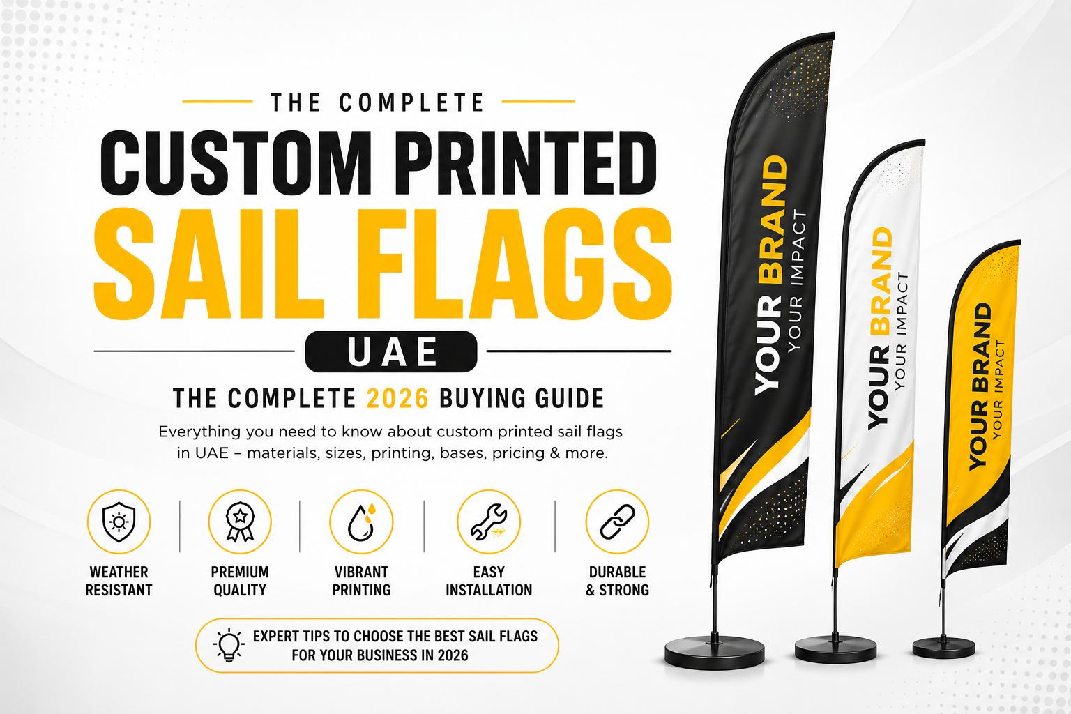 Custom Printed Sail Flags UAE | M Print House
